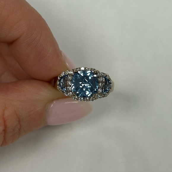 Suzy Levian | Jewelry | Suzy Levian Yellow Sterling Silver Aqua Blue ...